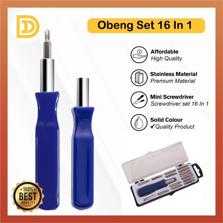Jual Obeng Set Magnet 16 in 1 HP Kecil Obeng Reparasi Elektronik Handphone Laptop Komputer ...