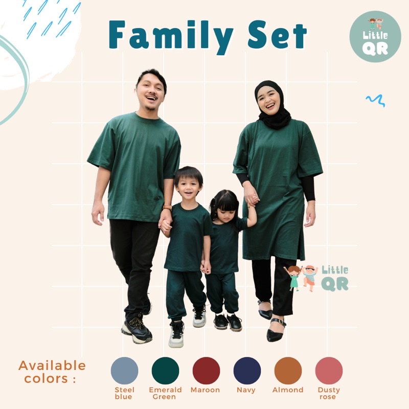 Jual FAMILY SET - Ayah Ibu dan Anak 1-7 tahun bahan katun kombed ...