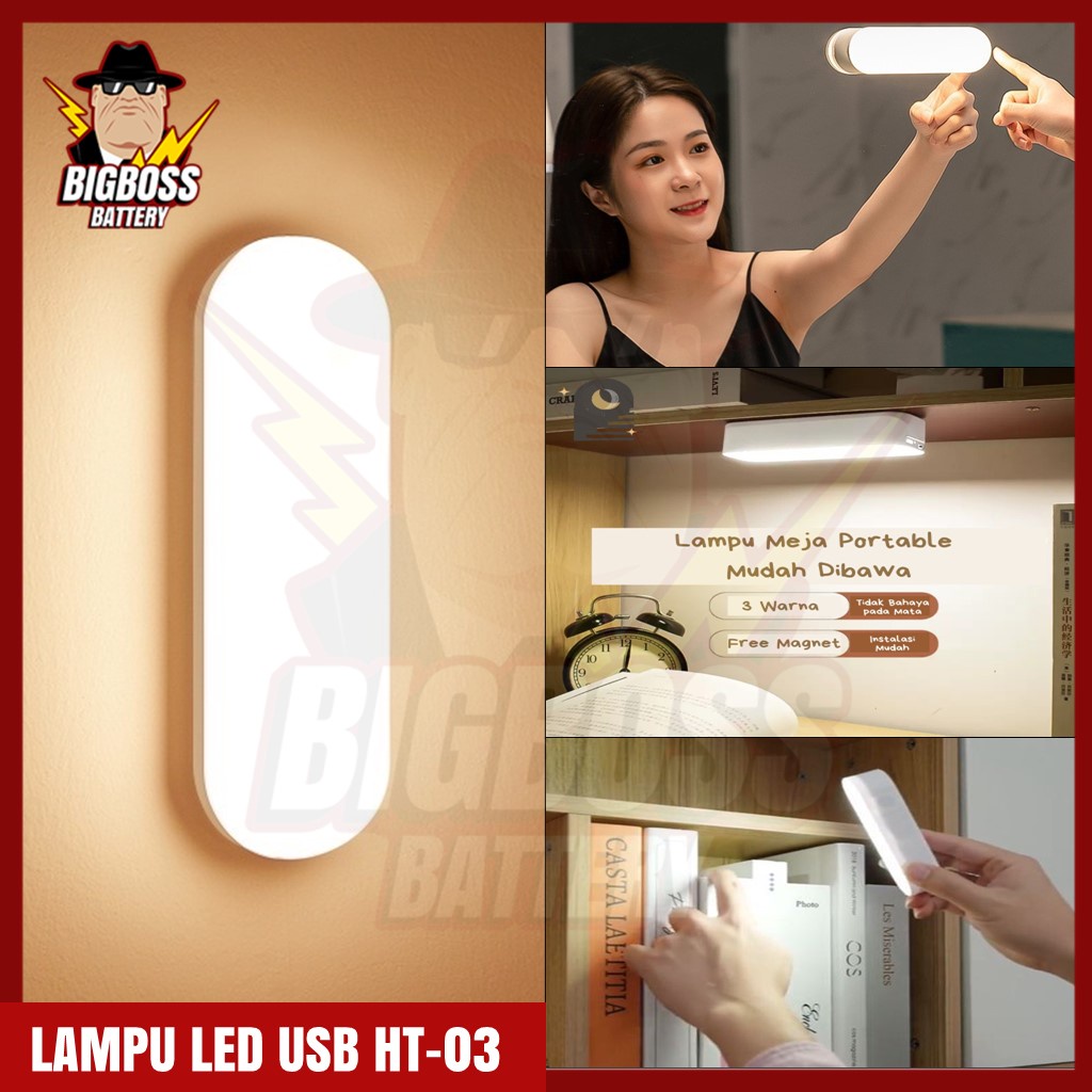 Jual Lampu LED Magnet Serbaguna Rechargable USB Warna Aesthetic Mini ...