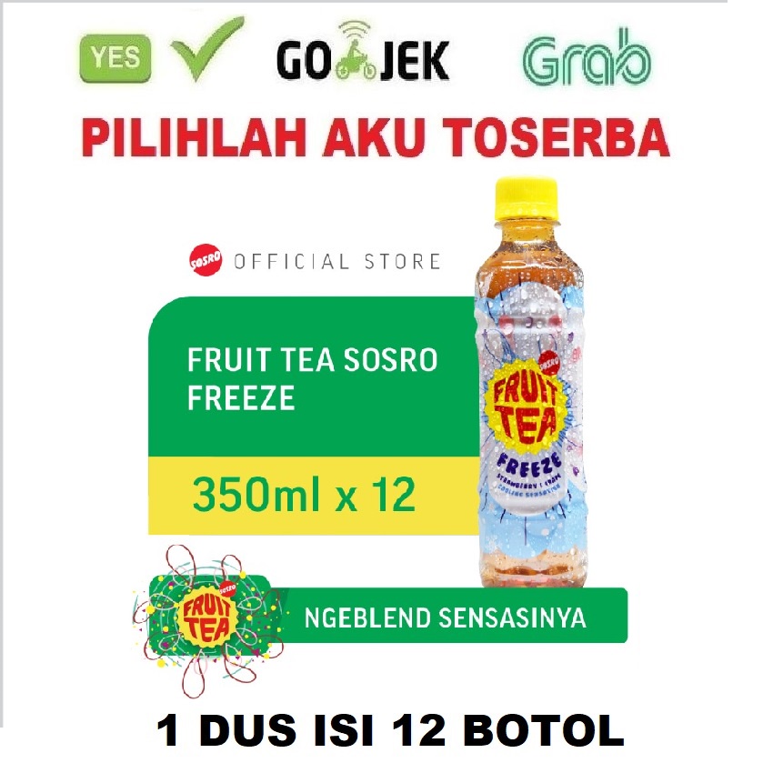 Jual FRUIT TEA Sosro FREEZE PET 350 ml - ( HARGA 1 DUS ISI 12 botol ...