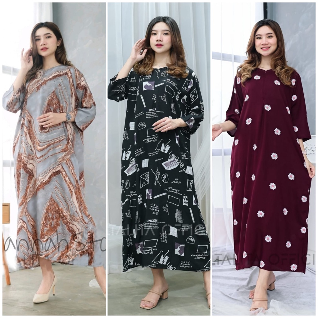 Jual DRESS LENGAN 3/4 DASTER RAYON BUSUI JUMBO | Shopee Indonesia