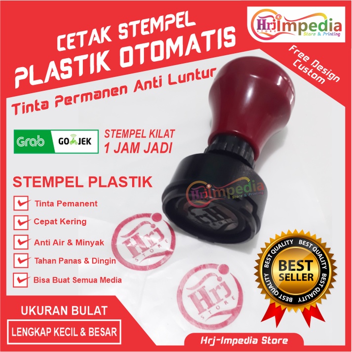 Jual Cetak Stempel Plastik Desain Custom Ukuran Bulat | Cetak Stempel Otomatis/Flash Tinta ...