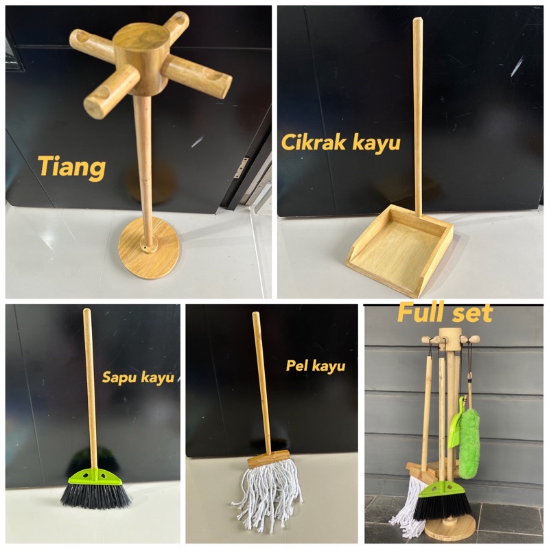 Jual wooden cleaning tools size kids satuan/ mainan kayu edukasi ...
