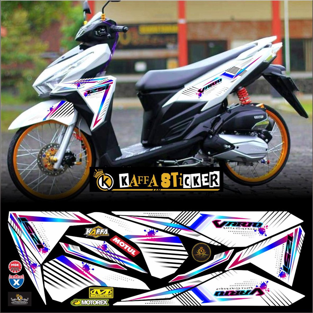 Jual LIS / VARIASI MOTOR striping vario led old 125 sticker stiker vario led list putih | Shopee ...