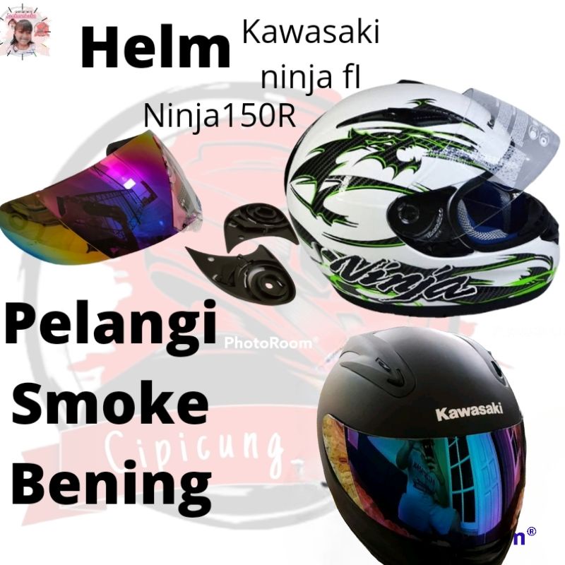 Jual kaca helm Kawasaki ninja 250 RI Suzuki Full FACE pelangi smoke ...
