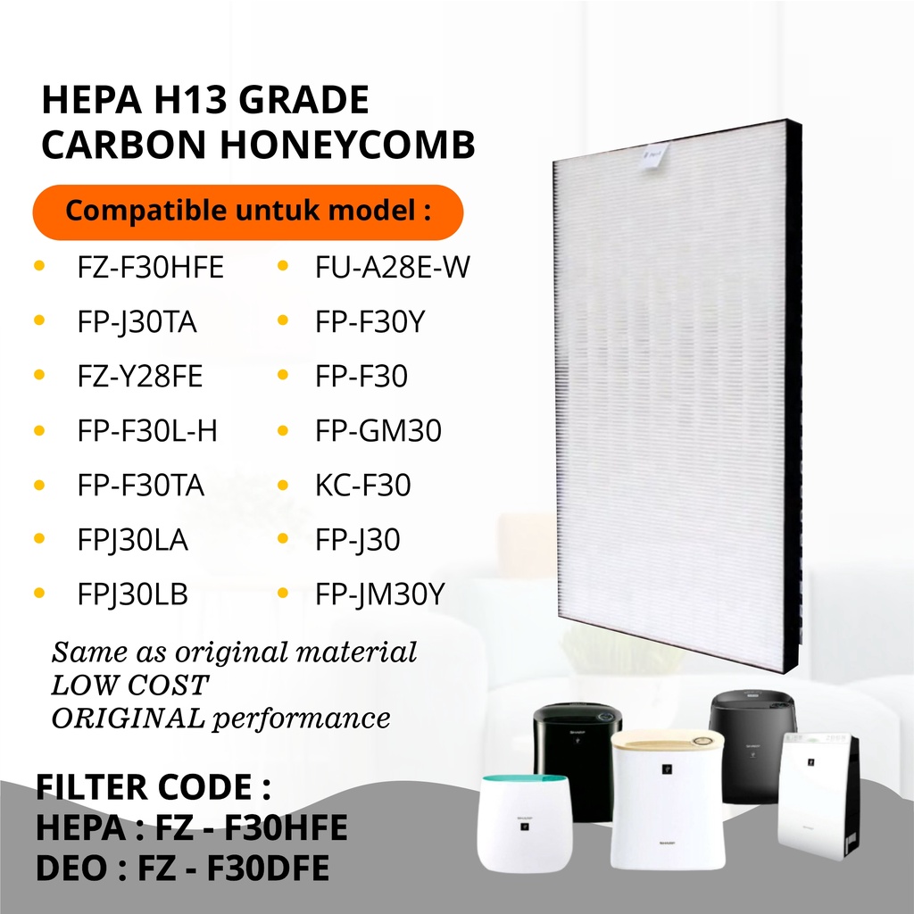 Jual NAUTIC - Hepa filter sharp FZ-F30HFE FZ-Y28FE buat FP-J30TA / FZ ...