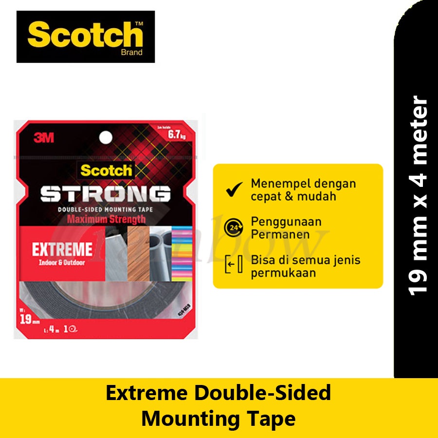 Jual 3M Scotch Extreme Double Sided Mounting Tape 414 M19 Isolasi Perekat 19 mm x 4 meter ...