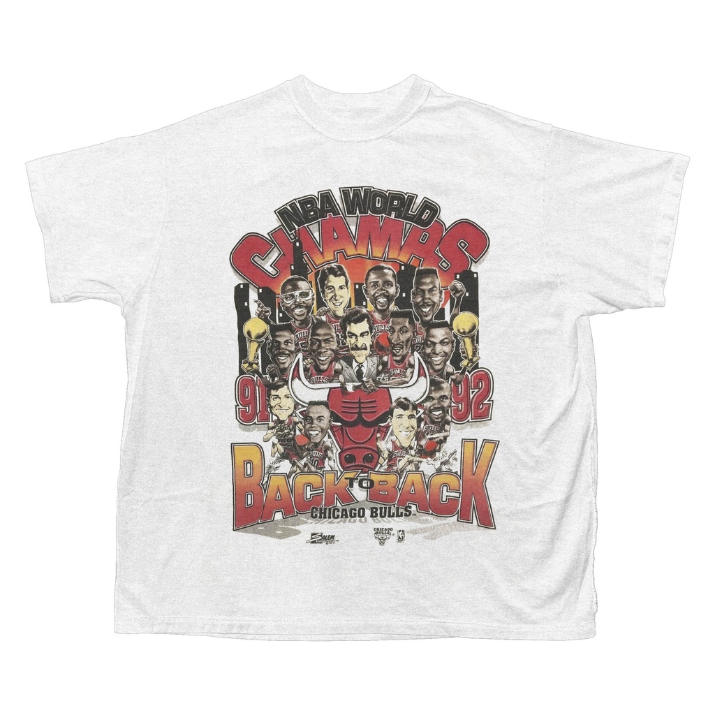 Jual NBA CHAMPS BACK TO BACK CHICAGO BULLS OVERSIZED TSHIRT VINTAGE ...