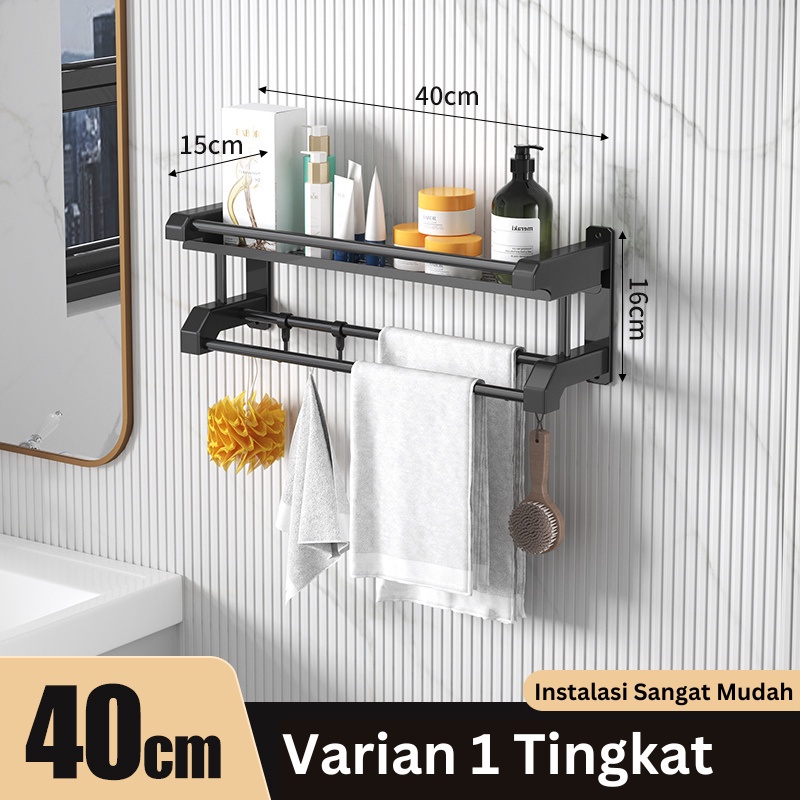 Jual Olla Hom - Rak Kamar Mandi Rak Handuk Rak Dinding Stainless Steel ...