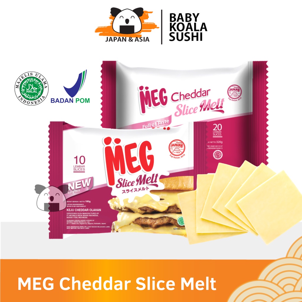 Jual MEG CHEESE Keju Cheddar Slice Melt 20 Lembar Halal | Easy Melt ...
