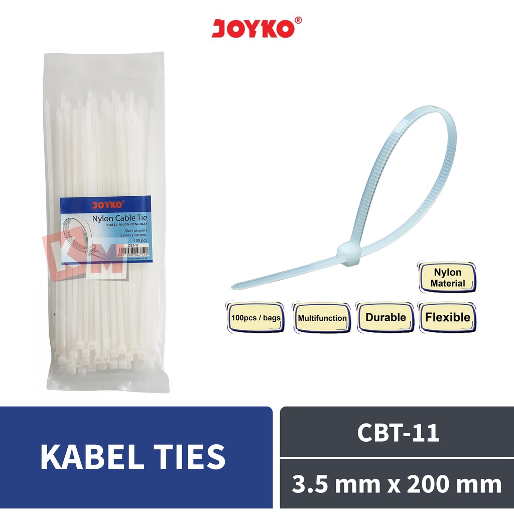 Jual Nylon Cable Tie Kabel Ties Pengikat Nilon Joyko CBT-11 3.5 mm x 200 mm | Shopee Indonesia