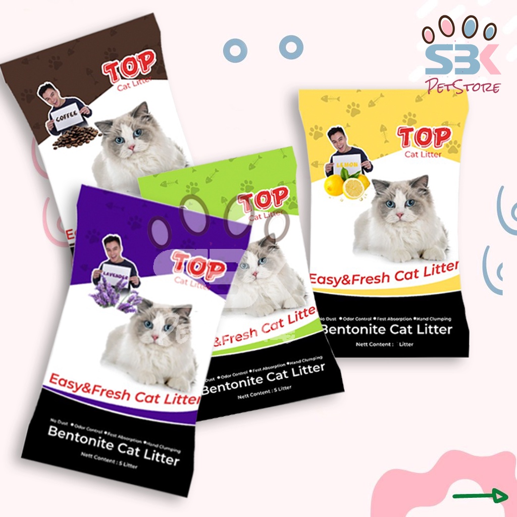 Jual Top Cat Litter 5 Liter Pasir Kucing Bentonite Gumpal Wangi ...