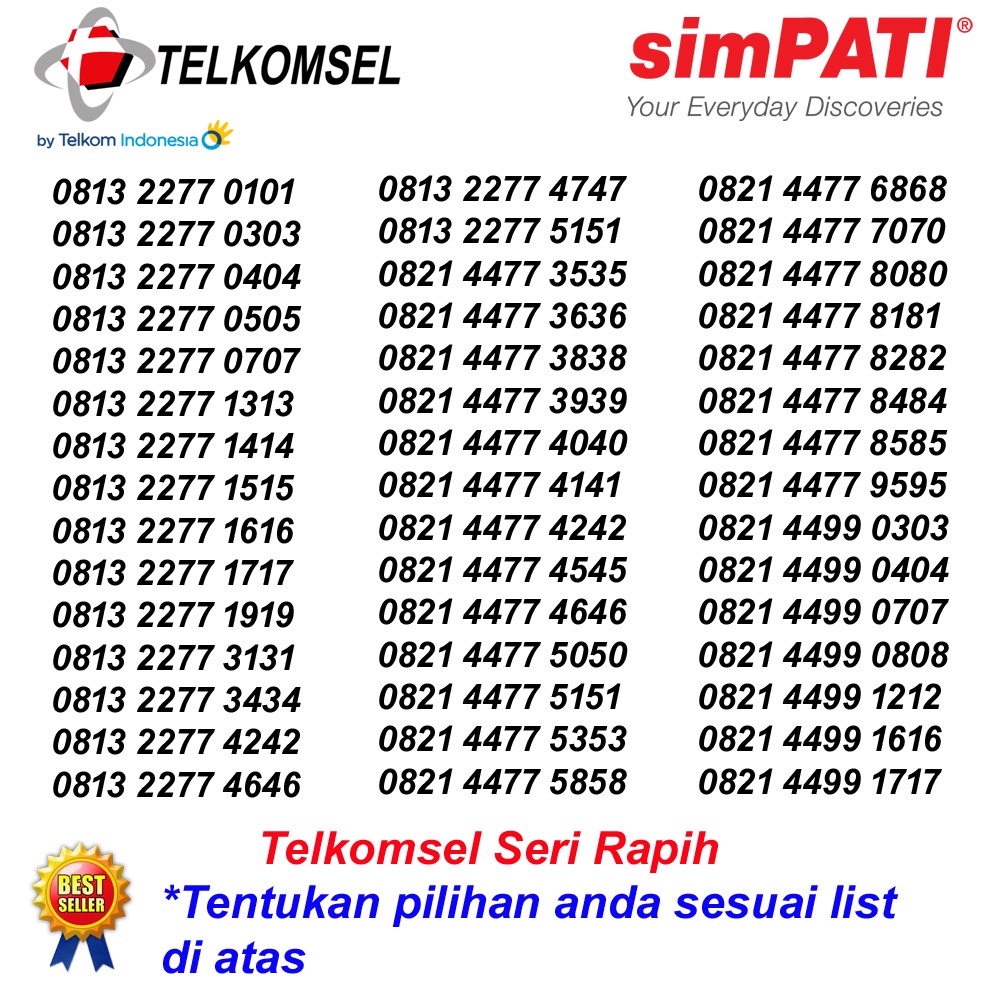 Jual Kartu Cantik Simpati Loop ABAB CCDD Super perdana Telkomsel nomor 4G | Shopee Indonesia