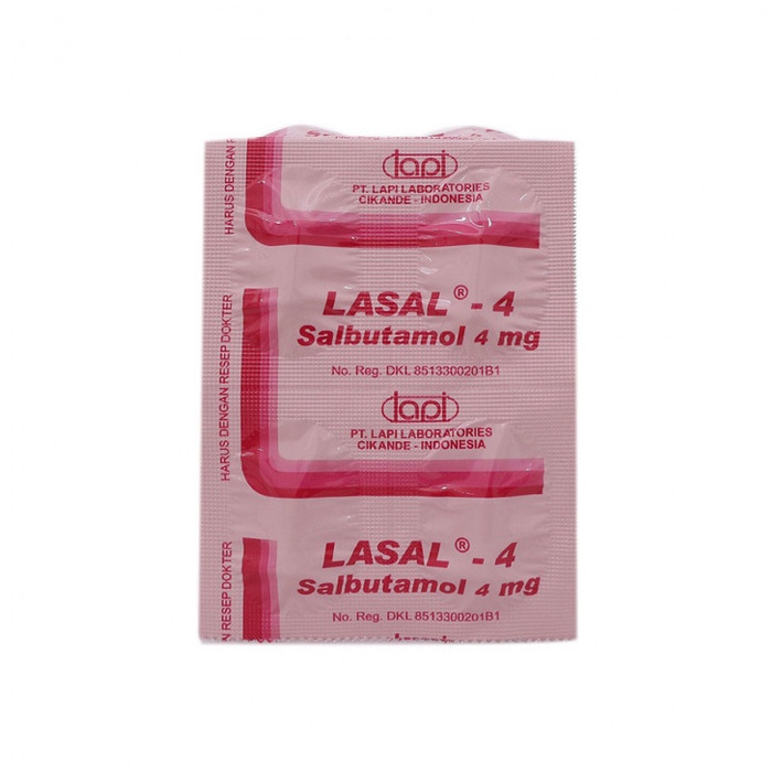 Jual LASAL 4MG 1 STRIP ISI 10 TABLET / SALBUTAMOL/SESAK NAFAS / ASMA ...