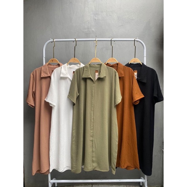 Jual DRESS NOLA || DRESS AIRFLOW POLOS | Shopee Indonesia