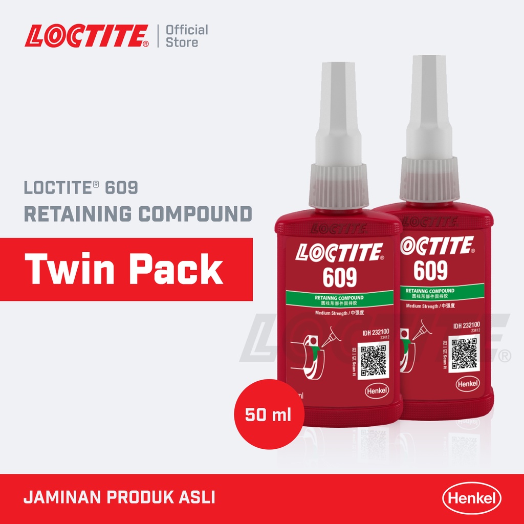 Jual LOCTITE 609 Retaining Compound Lem Bearing 50 ml Twin Pack ...