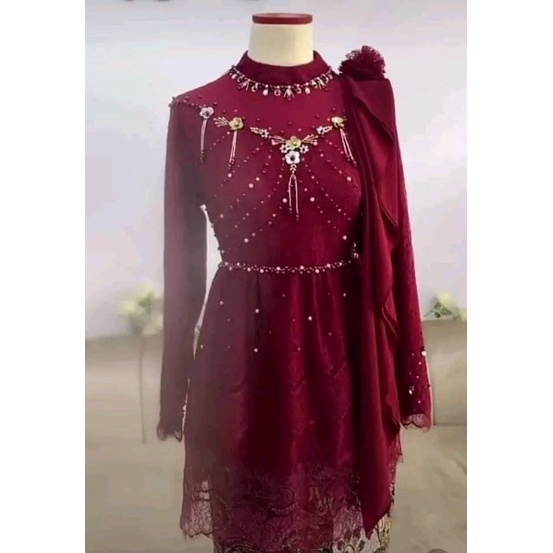 Jual KEBAYA IVORY PREMIUM SELENDANG WISUDA PAYET TUNANGAN | Shopee ...