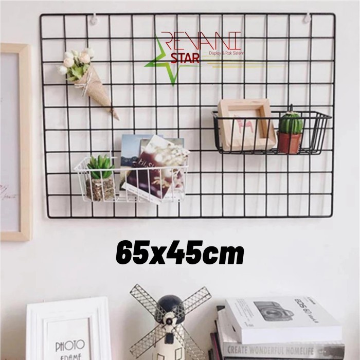 Jual Rak Kawat Ram Dinding 60X55Cm Wire Grid Wall Pajangan Foto ...