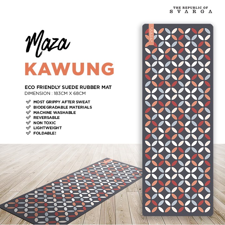 Jual Yoga Mat | Matras Yoga Svarga 1mm / 3mm Maza Suede Mat - Kawung ...