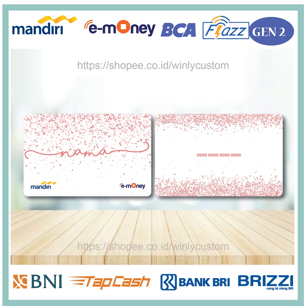 Jual KARTU EMONEY E TOLL CUSTOM DESIGN NAMA PINK WHITE BEBAS REQUEST E ...