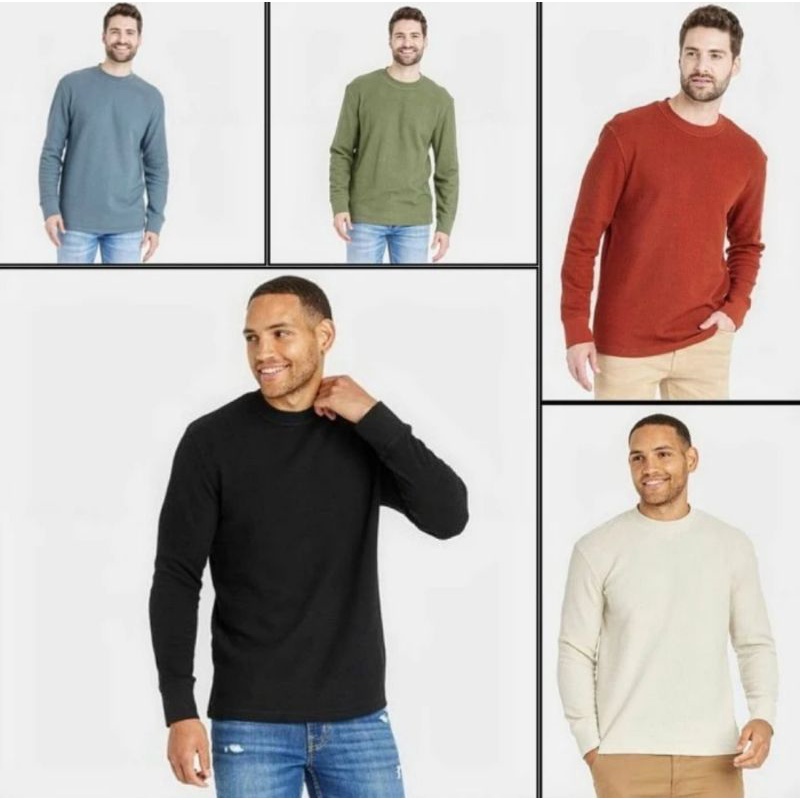 Jual baju lengan panjang goodfellow texture waffle original | Shopee ...