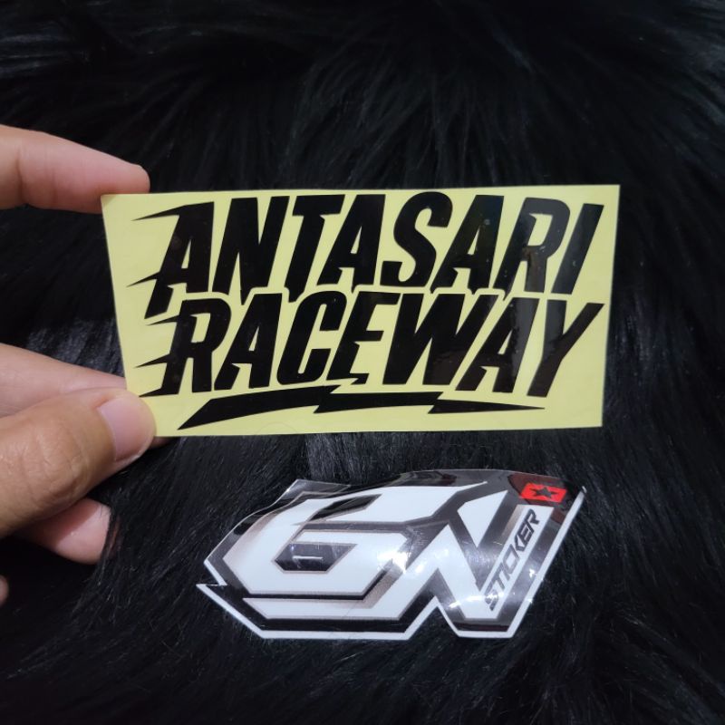 Jual sticker kata2 viral Antasari raceway Hitam | Shopee Indonesia