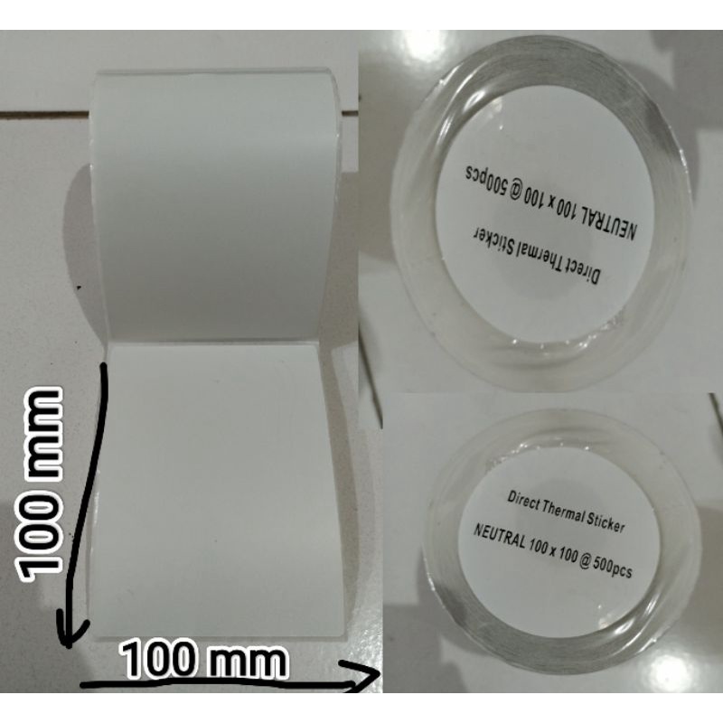 Jual kertas direct thermal 100x100 label sticker shipping kertas alamat ...
