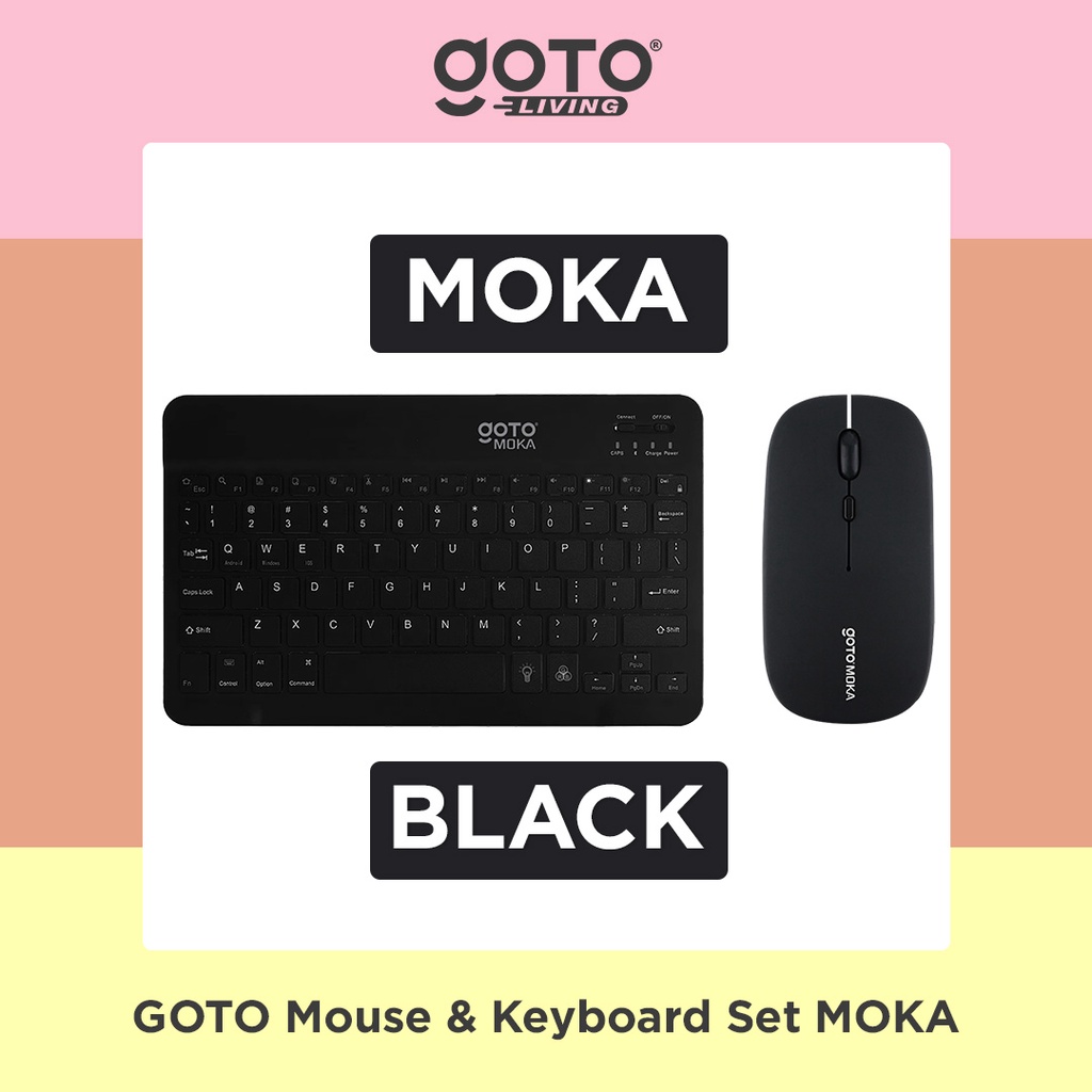 Jual Goto Moka Keyboard Mouse Set Wireless Laptop Komputer Portable | Shopee Indonesia