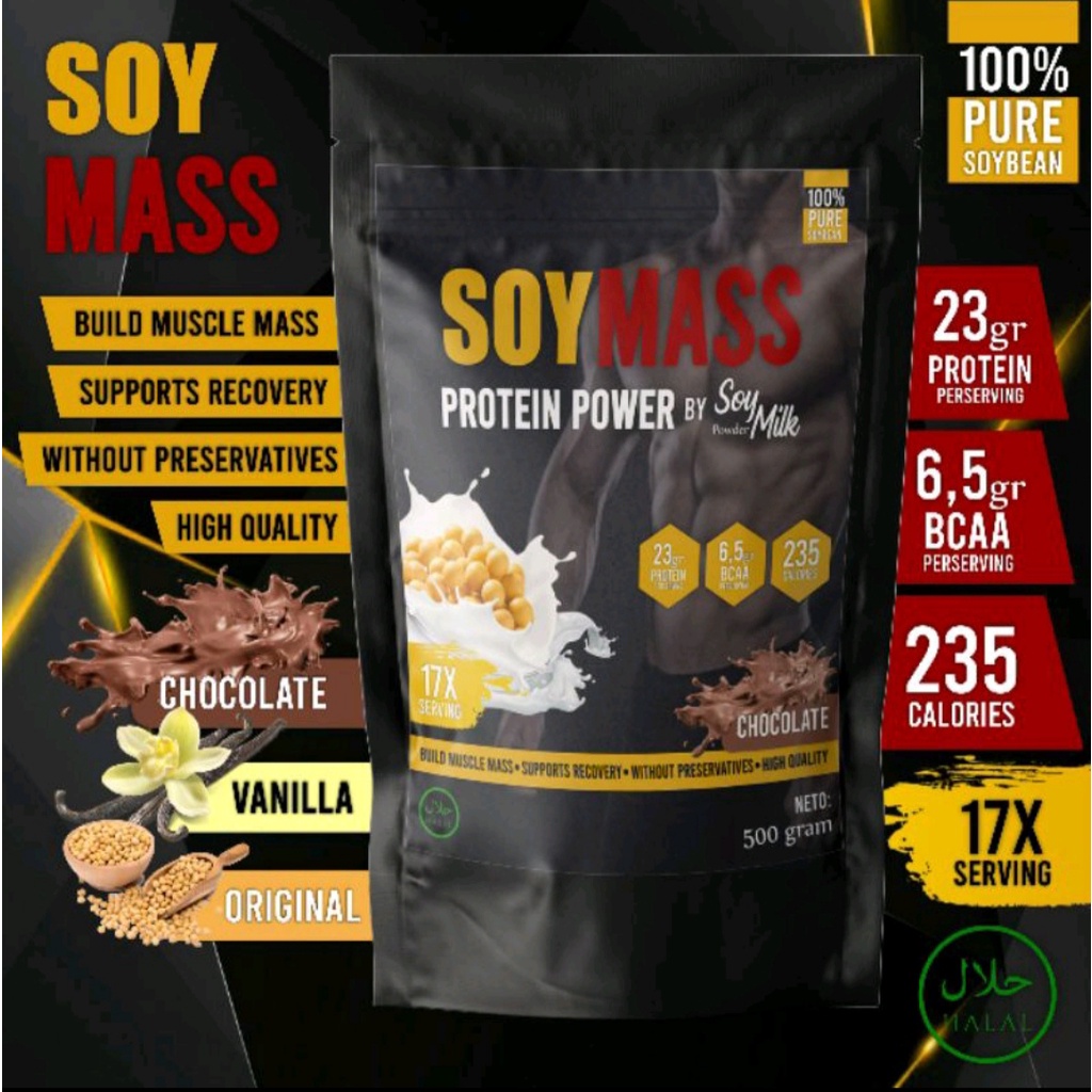 Jual Susu Kedelai Bubuk Tinggi Protein SOYMASS Whey Protein ORIGINAL ...