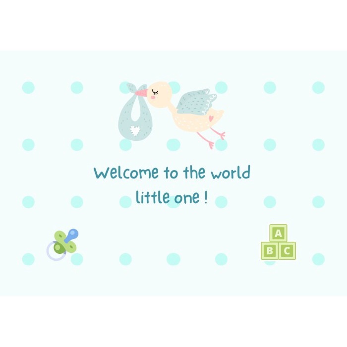 Jual 9.4x13.4cm Kartu Ucapan Anak Bayi Custom Tulisan Newborn Baby ...