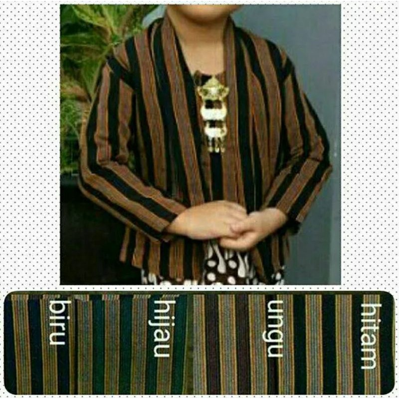 Jual ATASAN kebaya lurik anak paud TK SD/ kbaya jadul baju adat surjan lurik anak perempuan ...