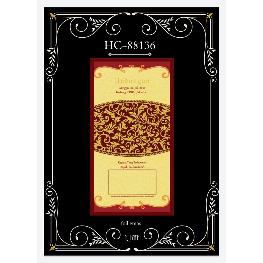 Jual UNDANGAN PERNIKAHAN Erba 88136 | Shopee Indonesia