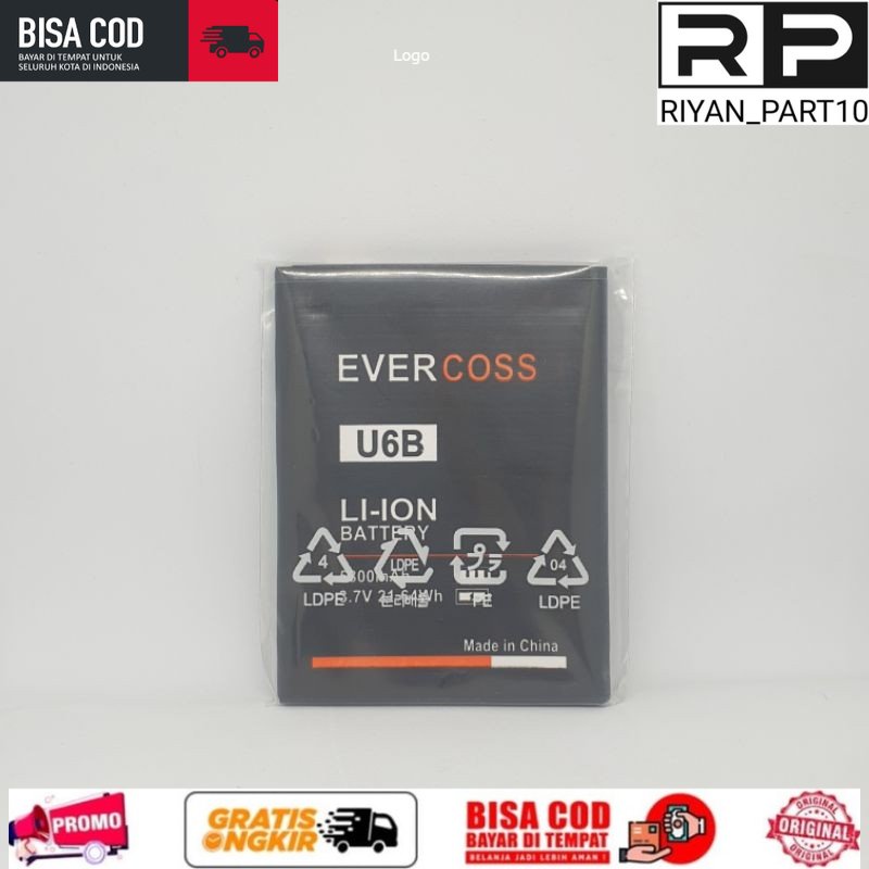 Jual Baterai Evercoss Evercroos U6B Battery Batteray Batere Batrai Batre Btr Original | Shopee ...