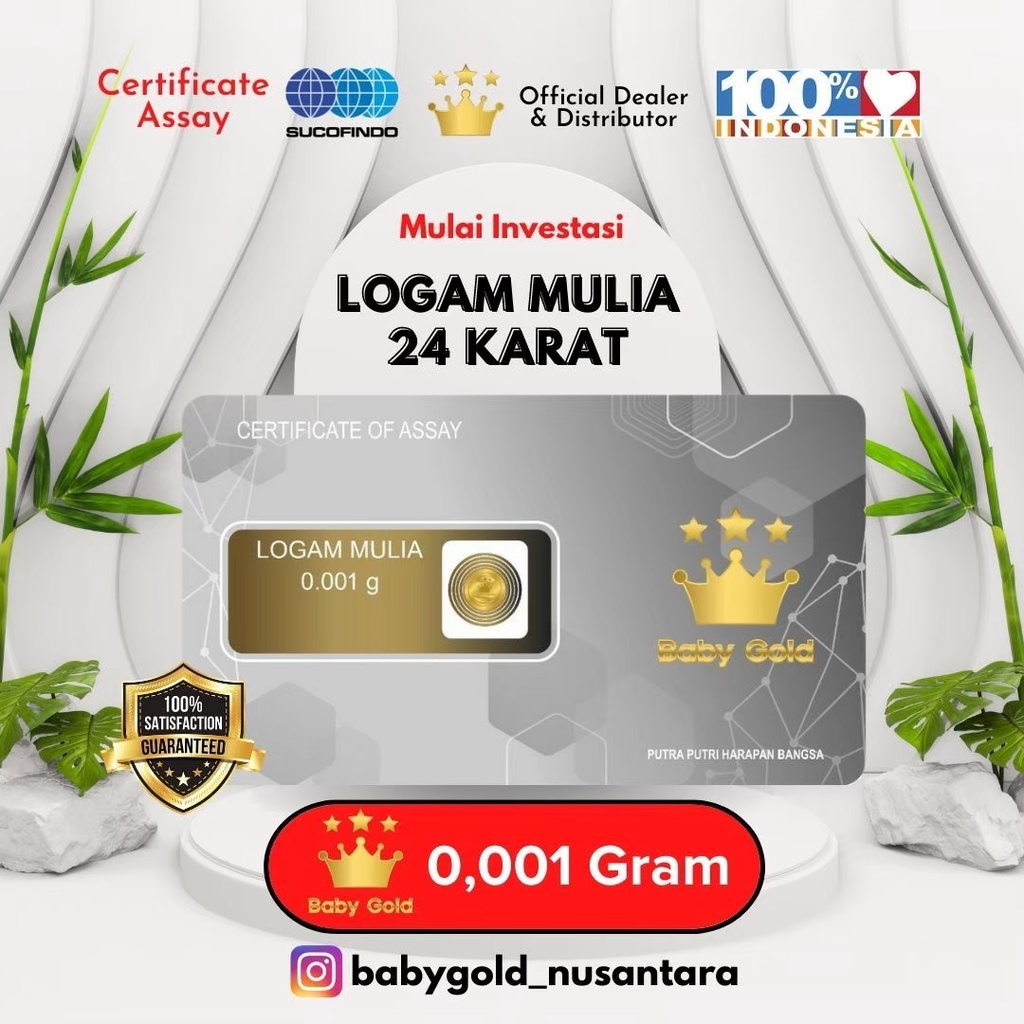 Jual LOGAM MULIA Emas mini 100% ASLI 24Karat Distributor Resmi BabyGold ...