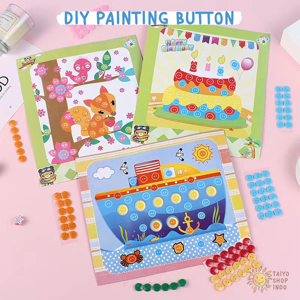 Jual TAIYO Mainan Anak DIY Painting Button Menempel Kancing Edukasi ...