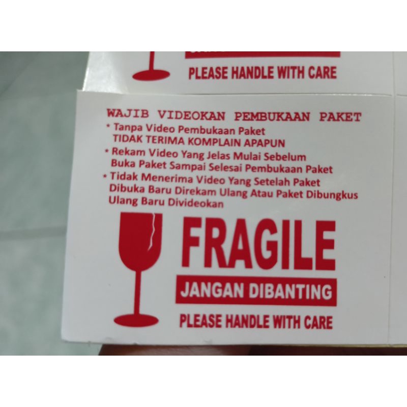 Jual Sticker Fragile & Unboxing murah / Sticker Fragile / Sticker ...