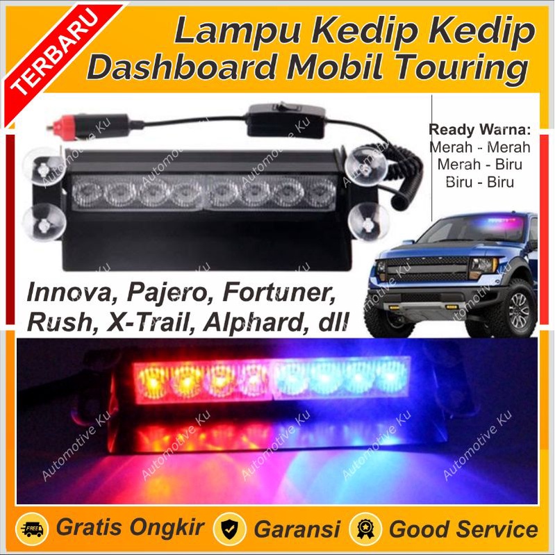 Jual LAMPU LED MOBIL KEDIP TEMPEL KACA DASHBOARD KABIN DEPAN 8 TITIK ...