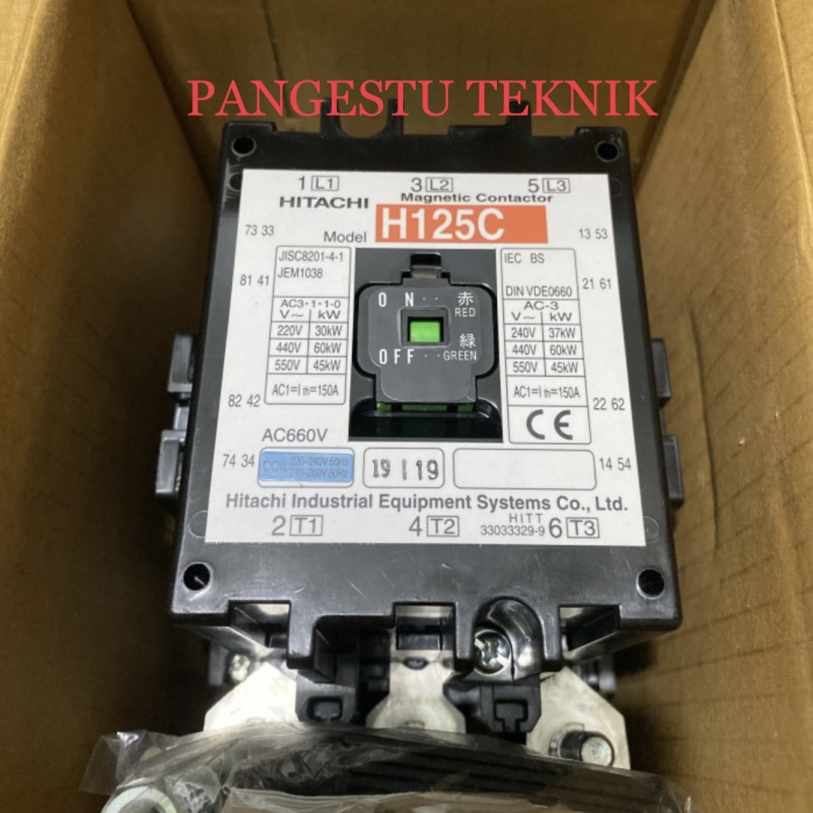 Jual Contactor Hitachi H125C 220V | Contactor Hitachi H-125C 220V ...