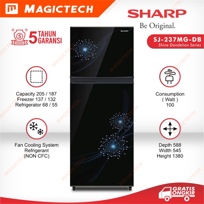 Jual KULKAS SHARP 2 PINTU SJ-237MG / SJ-237MG-DB LOW VOLTAGE 205L ...
