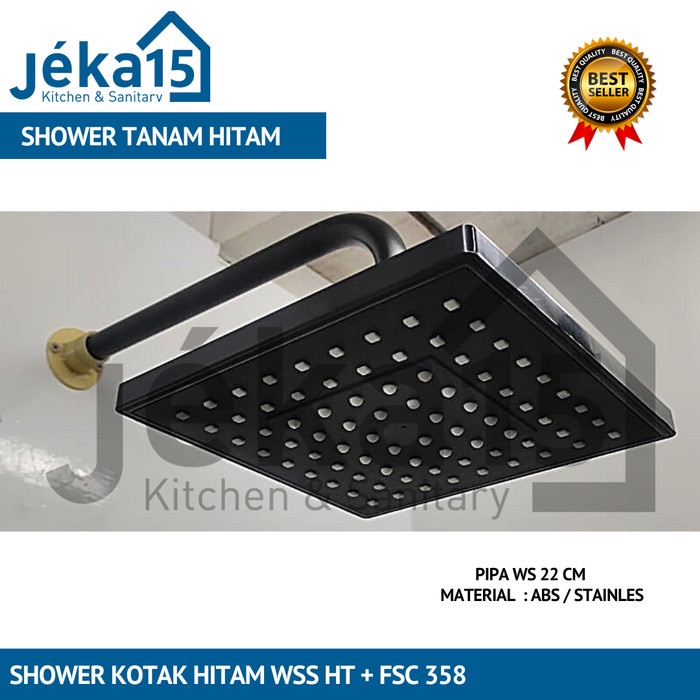 Jual Kepala Shower Shower Tembok Hitam High Quality Wall Shower Head ...