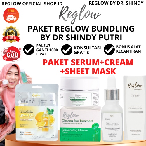 Jual Paket Reglow Serum Cream Sheet Mask dr Sindy Skincare Original ...