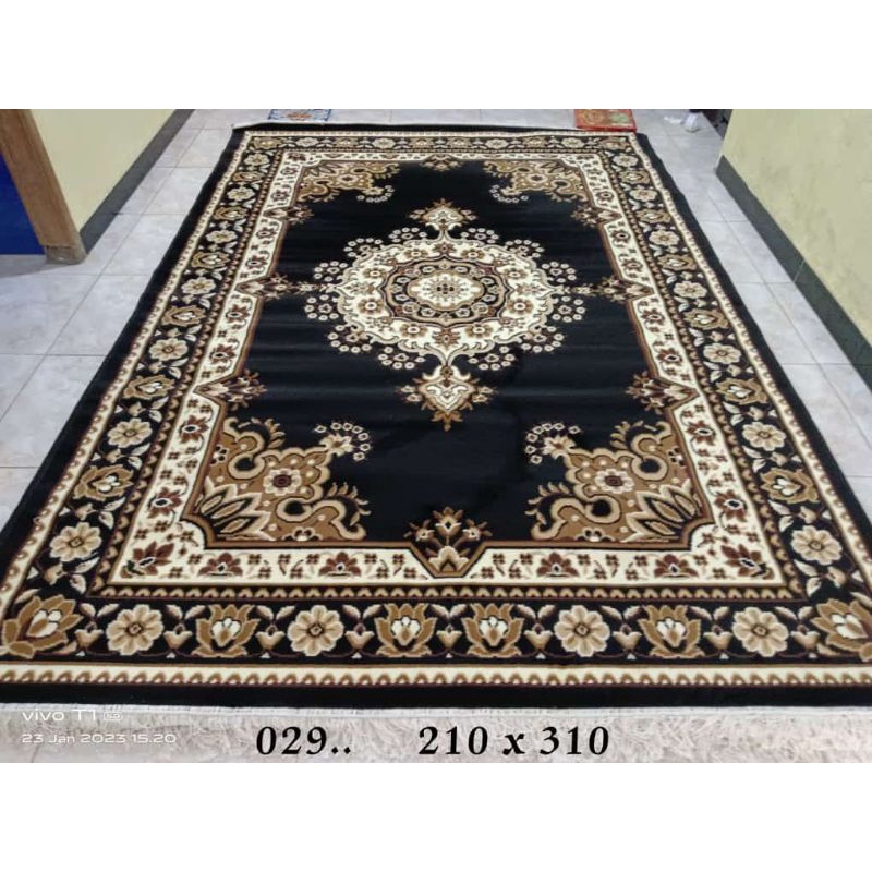 Jual karpet permadani almaya uk 210x310 motif dasar hitam | Shopee ...