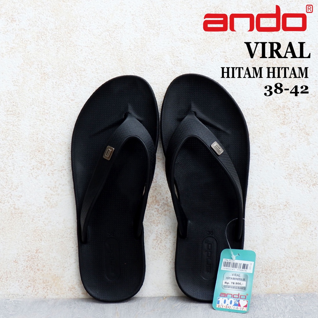 Jual Sandal ANDO pria - VIRAL - size 38-42 - sandal basic pria - sandal ...
