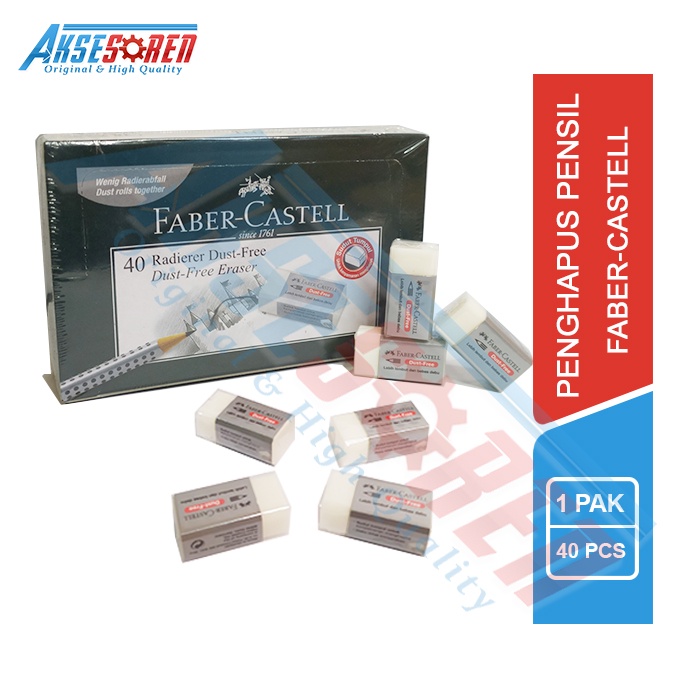 Jual Penghapus Pensil Kecil Faber Castell [40 pcs/1 pack] / Stip 2B ...