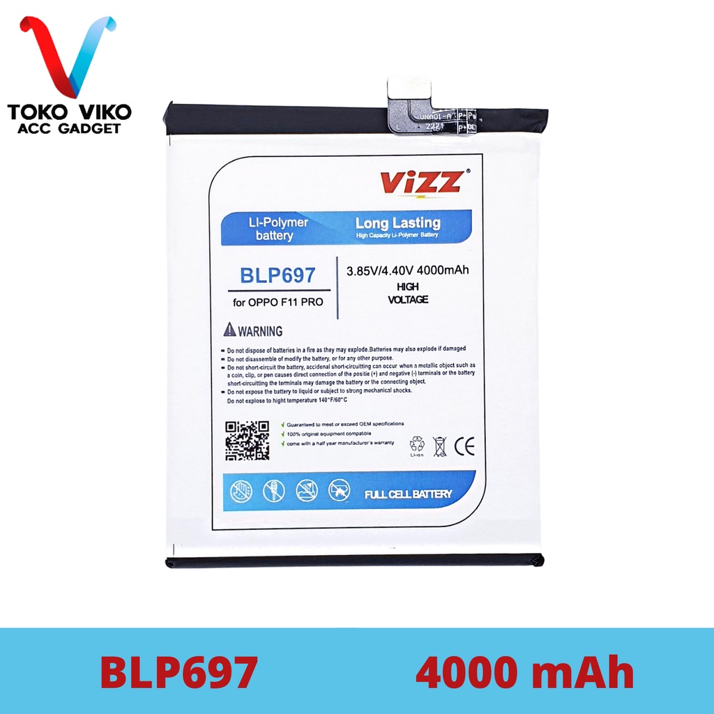 Jual Vizz Oppo BLP697 F11 PRO Baterai Batre Original | Shopee Indonesia