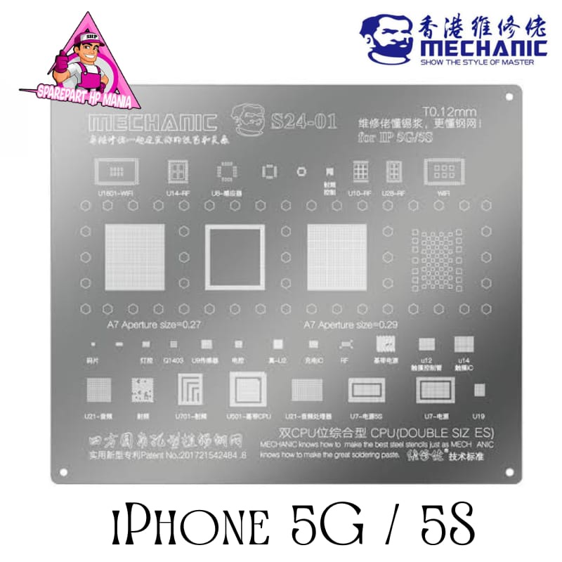 Jual PLAT CETAKAN IC CPU MECHANIC S24-01 IP 5G 5S ORIGINAL | Shopee Indonesia