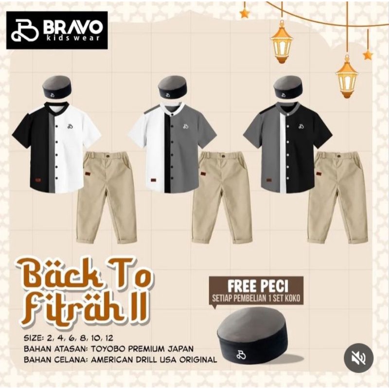 Jual READY!! ONE SET KOKO BACK TO FITRAH BRAVO | Shopee Indonesia