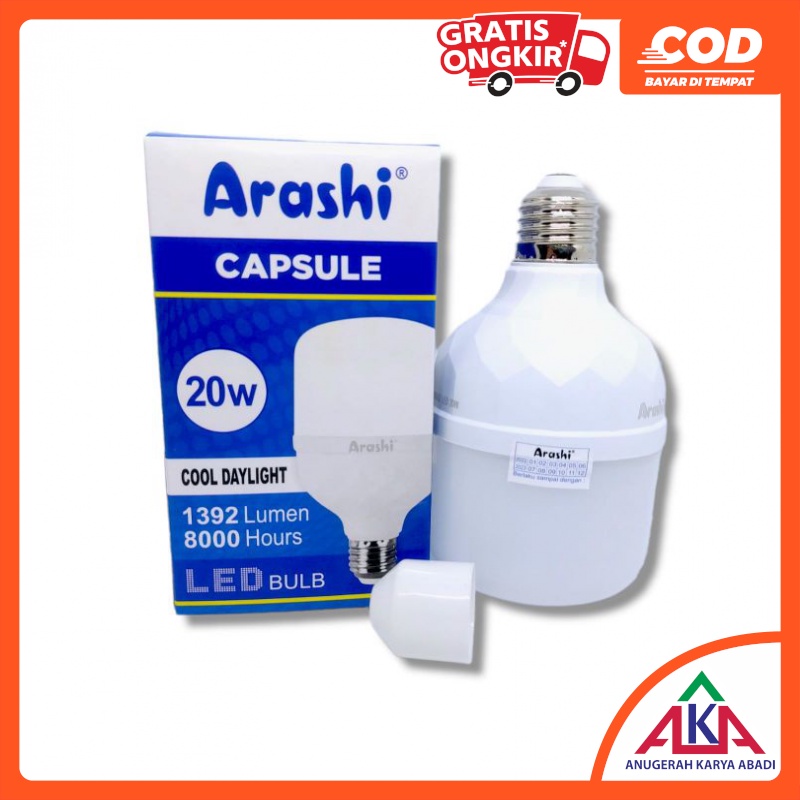 Jual ARASHI CAPSULE Bohlam Lampu LED Cool Daylight / Cahaya Putih - 20 Watt | Shopee Indonesia