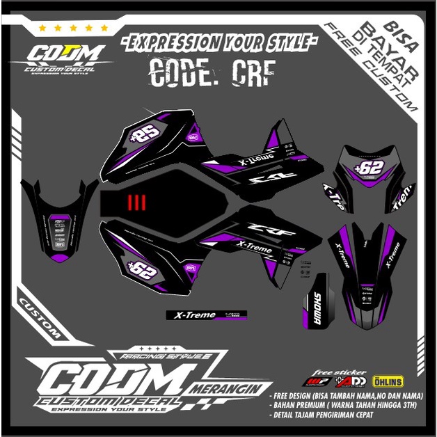 Jual crf ungu xtreme new 150 Design Update Full Body Custom Design ...