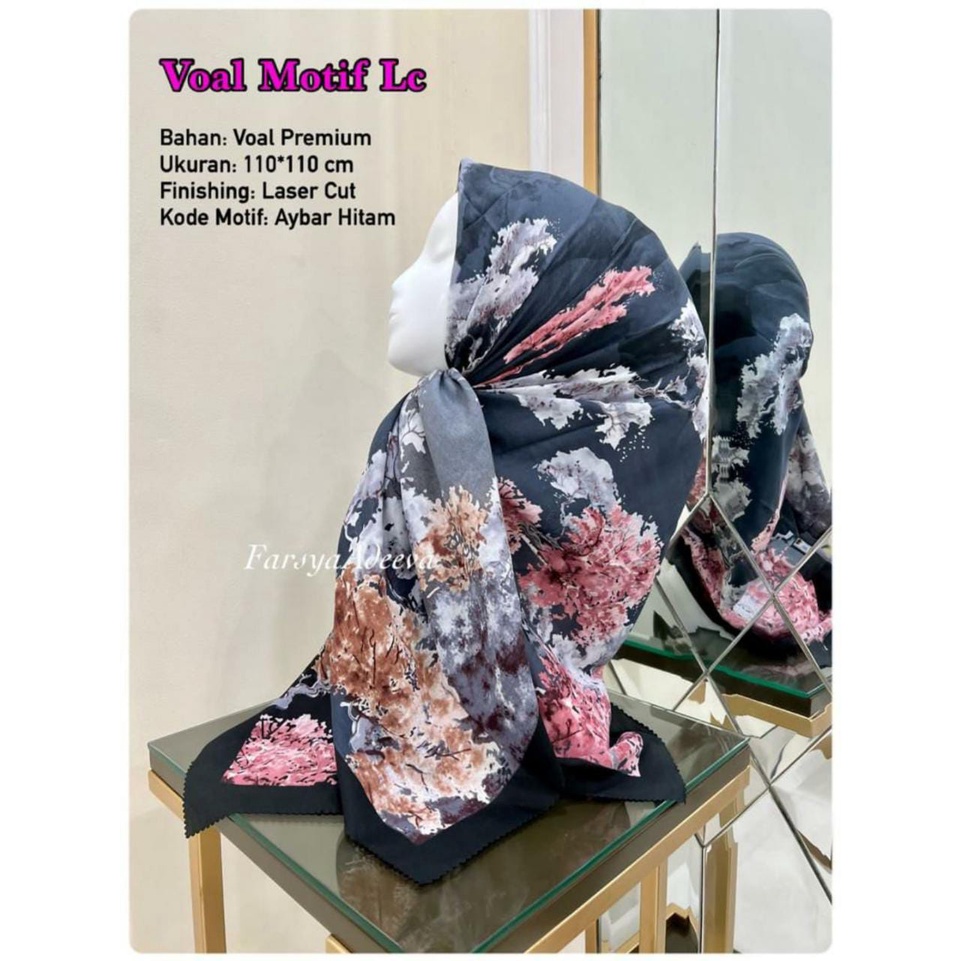 Jual Segi empat Denai Hijab Voal Denay Segi empat motif printing premium hijab MOTIF AWAN WARNA ...